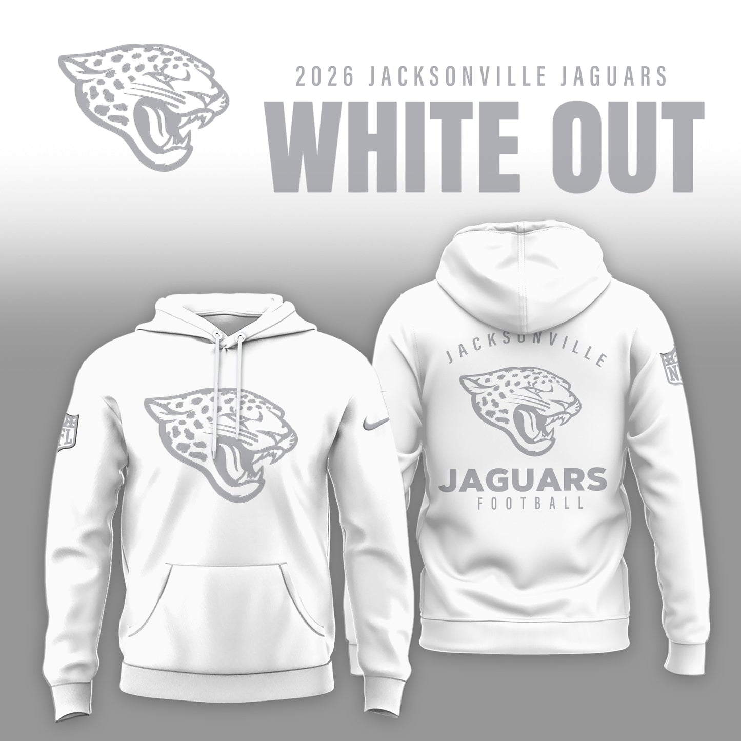 Jacksonville Jaguars 2026 White Out Limited Edition Hoodie | QQ28 ...