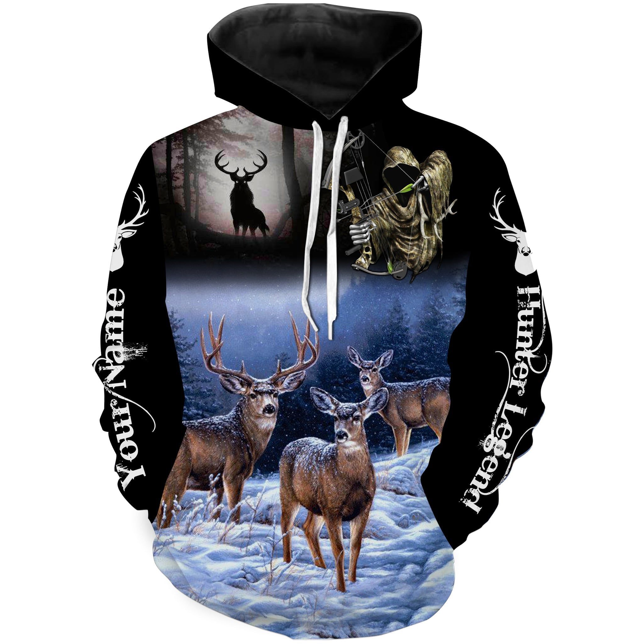 Deer hunting Bow Reaper Customize Name 3D Shirts – Fabled Stitches