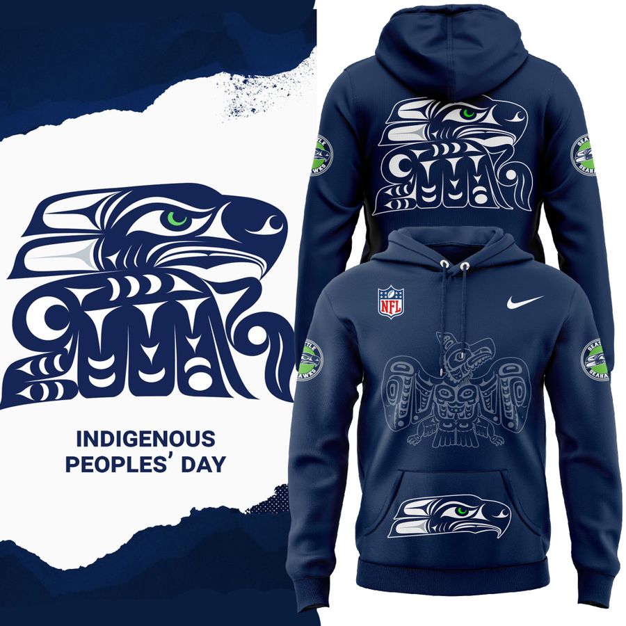 Seattle Seahawks Indigenous Art Hoodie, Indigenous Peoples' Day, Nativ ...