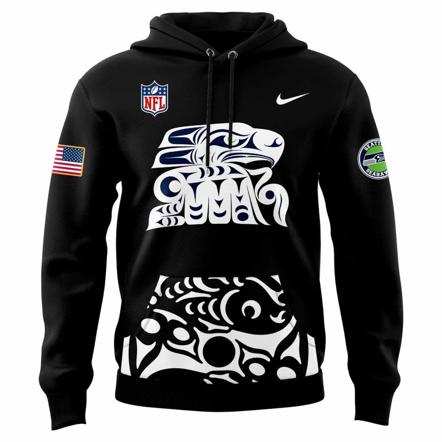 Seattle Seahawks Indigenous Peoples' Day Hoodie 2025 Black | IG44 ...