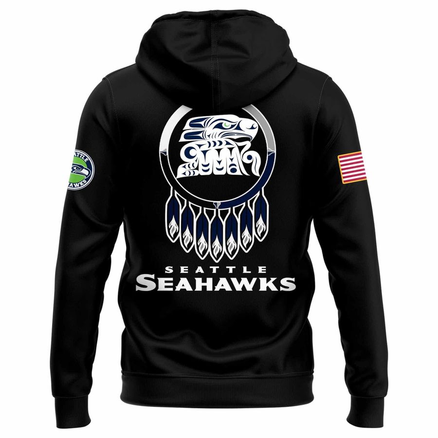 Seattle Seahawks Indigenous Peoples' Day Hoodie 2025 Black | IG44 ...