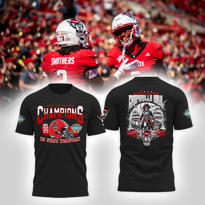 2025 GASPARILLA BOWL CHAMPS - NC State Football T-Shirt Champions | EK ...
